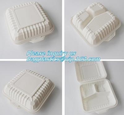 China 100% Biodegradable sugarcane pulp Lunch disposable Box bagasse food container disposable clamshell lunch box bagease pac for sale