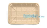 China Biodegradable 8 inch Square Sugarcane Bagasse Tray Compostable Serving Plate 500pcs for sale