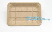 China Biodegradable 8 inch Square Sugarcane Bagasse Tray Compostable Serving Plate 500pcs for sale
