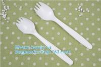 China Biodegradable CPLA Cutlery Set Spoon Fork Knife Heat Resistant to 185F Compostable Tableware for sale