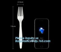 China Biodegradable CPLA Cutlery Set Spoon Fork Knife Heat Resistant to 185F Compostable Tableware for sale