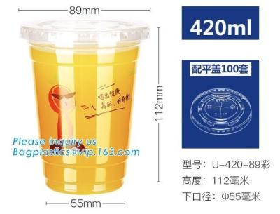 China disposable printed ice cream plastic cup/cold drink cup,White/Black CPLA Biodegradable Cup Lid,100% Biodegradable Pla Co for sale