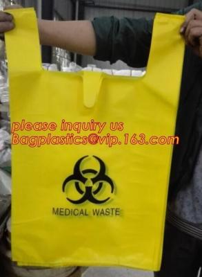 China disposable hospital medical waste garbage Biohazard bag, PE biohazard eco bag, biohazardous refuse bag, bagplastics, bag for sale