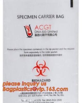 China SPECIMEN CARRIER BAGS, Co-extrusion PE Garbage Bags, trash bag for infecciosas, Medical consumables biohazard waste disp for sale