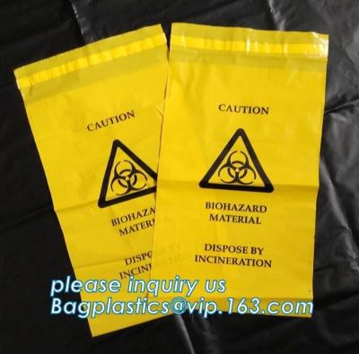 China HDPE plastic drawstring biohazard garbage waste, Heavy duty safety plastic biohazard,ENVELOPE BAGS, ENVELOPE, SELF SEAL for sale