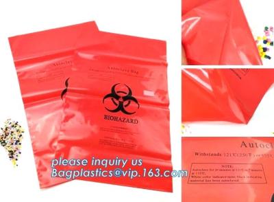China Medical Specimen Bag with Zip lockk pounch, biohazard infectious waste bag/bio hazard medical waste bin liner, bagplastics for sale
