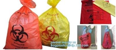 China Draw string Biohazard garbage/trash bag for infecciosas/hospital use, biohazardous waste bag, bagplastics, bagease, pac for sale