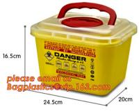 China Disposable Plastic Medical Sharps Container 108mm x 120mm Biohazard Waste Bin for sale