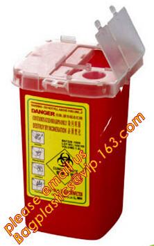 China Medical plastic wall mounted bracket and holder with gloves box for 5qt sharps container and sharps bin, sharp container for sale