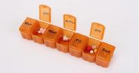 China 7 Compartment Weekly Pill Organizer 4 Times Daily Plastic Medicine Cabinet Box for sale