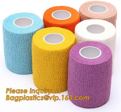 China Nonwoven Self Adhesive Colored Vet Wrap Pet Care Sports Elastic Cohesive Bandage,100% cotton zinc-paste elastic bandages for sale