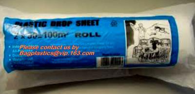 China Plastic protective drop cloth/ dust sheet/cover film, HDPE dust sheet spray paint protective plastic drop cloth for sale