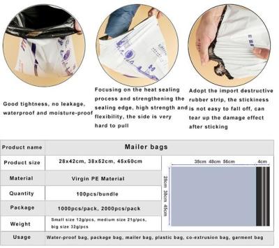 China Tear Resistant Custom Unique Design Pe/Poly Ethylene Heavy Duty Poly Mailer Bag With Die-cut Handle, Mailers Self-Sealin for sale