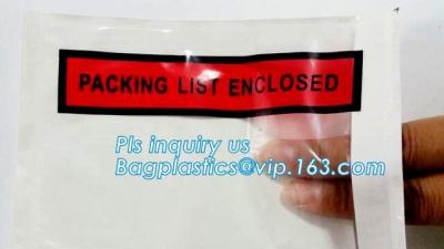 China PP film 178*140mm invoice enclosed packing list envelopes, DHL Shipping pockets for waybill, A4 size plastic packing lis for sale
