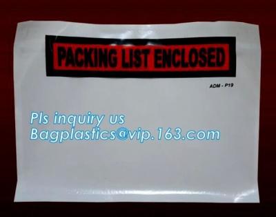 China TNT DHL shipping packing list document envelopes, packing list padded envelope, tamper proof express use plastic packing for sale
