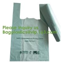 China 100% Biodegradable Compostable Trash Bags 13 Gallon 0.05mm Thick T-Shirt Shopping Bags for sale