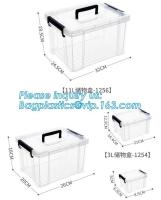 China 10L Clear PP Plastic Storage Box with Handles, Transparent Stackable Household Container for sale