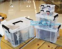 China 10L Clear PP Plastic Storage Box with Handles, Transparent Stackable Household Container for sale