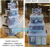 China 10L Clear PP Plastic Storage Box with Handles, Transparent Stackable Household Container for sale