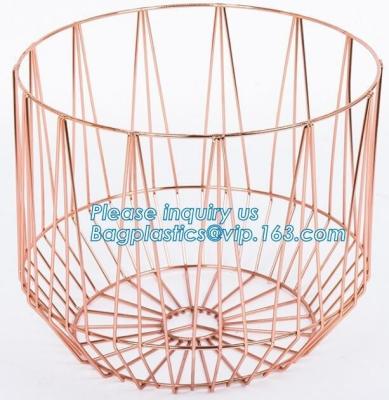 China Lined Utility Metal Wire Storage Bin Laundry Basket with Handles for Heavy Duty Use In Office, Craft Room, Kitchen, Pant for sale