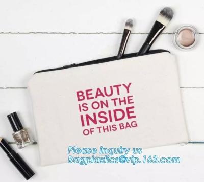 China Professional Cosmetic Bag Canvas Zipper Pouch Wholesale, Private Label Makeup Bag, Canvas Bag with Zipper bagplastics for sale
