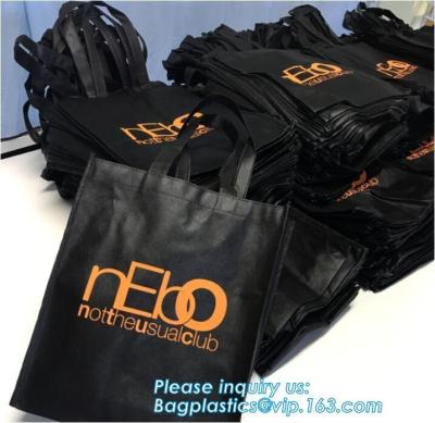 China Wholesale high promotion laminated recyclable advertising logo pp printing grocery custom tote shopping non woven bag for sale