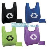 China Foldable Reusable Shopping Bag 210D Polyester Drawstring Backpack 54x40x40cm for sale