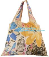 China Custom Foldable Reusable Shopping Bag 210T Polyester Drawstring Bag 54x40x40cm for sale