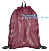 China Polyester Drawstring Backpack Mesh Net Gift Backpack for Kids Outdoor Cycling 54x40x40cm for sale