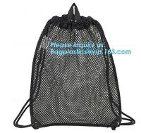 China Polyester Drawstring Backpack Mesh Net Gift Backpack for Kids Outdoor Cycling 54x40x40cm for sale
