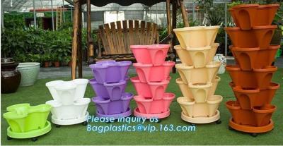 China PP Plastic Hydroponic Vertical Tower Stackable Garden Planter Pots for Farming 10 Year Lifespan for sale
