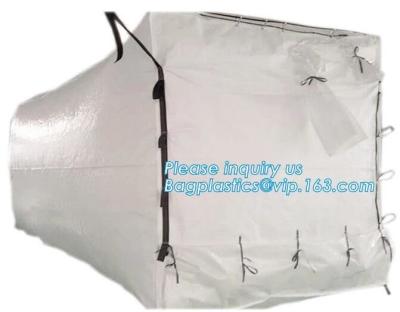 China Extra Large Woven PE Drawstring Dumpster Container Liner 40 Yard for Garbage Truck for sale