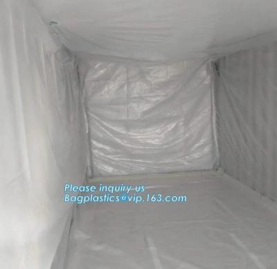 China 8Mil Open Top Drawstring Dumpster Container Liners 20 Yard Heavy Duty Polyethylene Waste Disposal Liners for sale