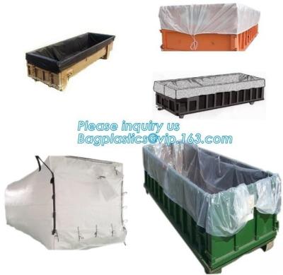China 6 Mil Open Top Roll Off Dumpster Container Liners 22x96x66 for 20 Yard Waste Disposal for sale