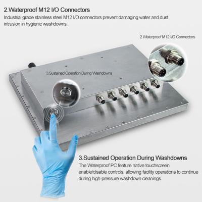 China 15 PC de aço inoxidável Fanless do painel da polegada IP69K 304 para a indústria alimentar à venda