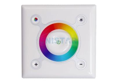Cina Tocco fissato al muro che attenua il regolatore della luminosità del regolatore di RGB LED, regolatore della ruota di colore di dc 12/24V RGB in vendita