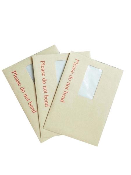Quality Brown/White Kraft Paper Self-adhesive Board Backed Window Envelopes for for sale