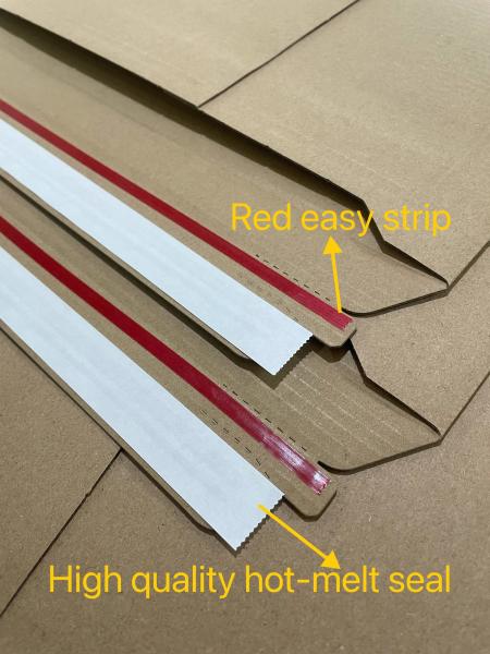 Quality Delivery Packaging Rigid Flat Corrugated Book Mailers Envelope for Customized for sale