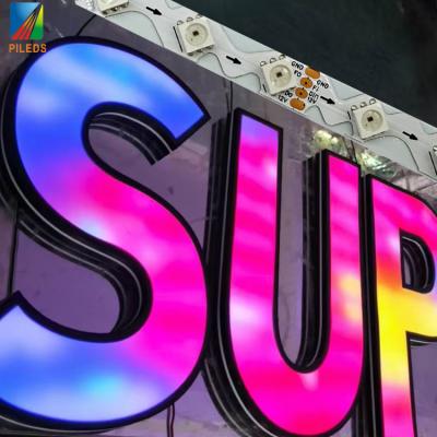 China PILEDS S Shaped Zigzag BENDABLE 12V Smart IC Pixel Addressable RGBW RGB Sign Letter GS8208 RT1809 SK6813 WS2815 LED Strip for sale