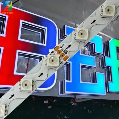 China PILEDS S Shaped Zigzag BENDABLE 12V Smart IC Pixel Addressable RGBW RGB Sign Letter GS8208 RT1809 SK6813 WS2815 LED Strip for sale
