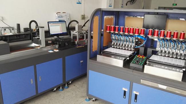 Contactless Card Antenna Embedding Machine in operation