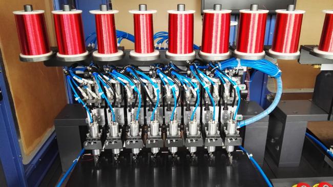 Close-up of antenna embedding process