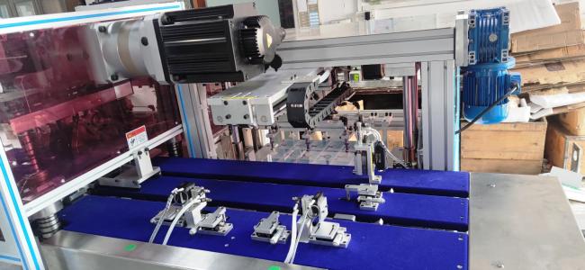 Close-up view of punching mechanism