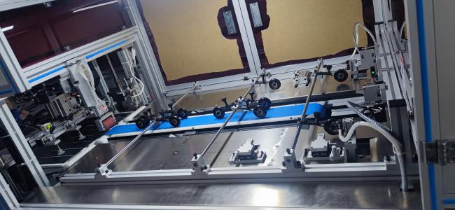 Close-up view of card punching mechanism