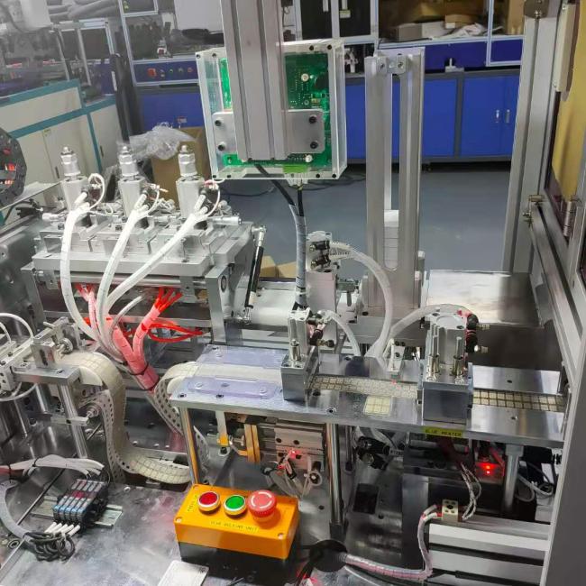 Close-up view of card processing mechanism