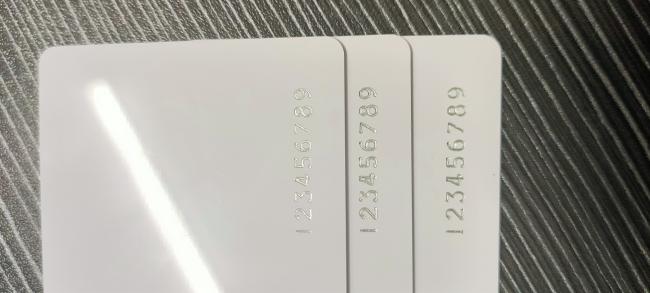 Close-up view of card numbering produced by YHSN-1 machine