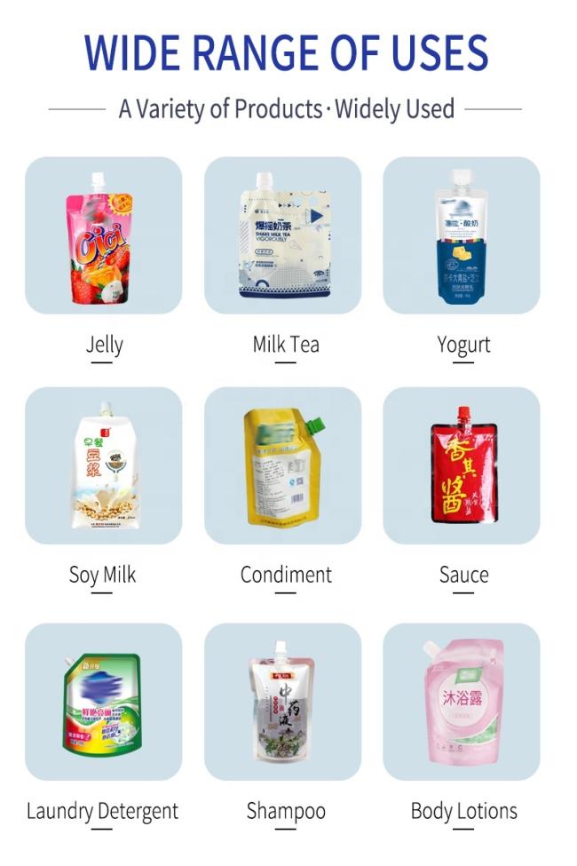Automatic Bakery Jam Baby Food Fresh Juice Ketchup Sauce Big Bag Rotary Pouch Packing Machine
