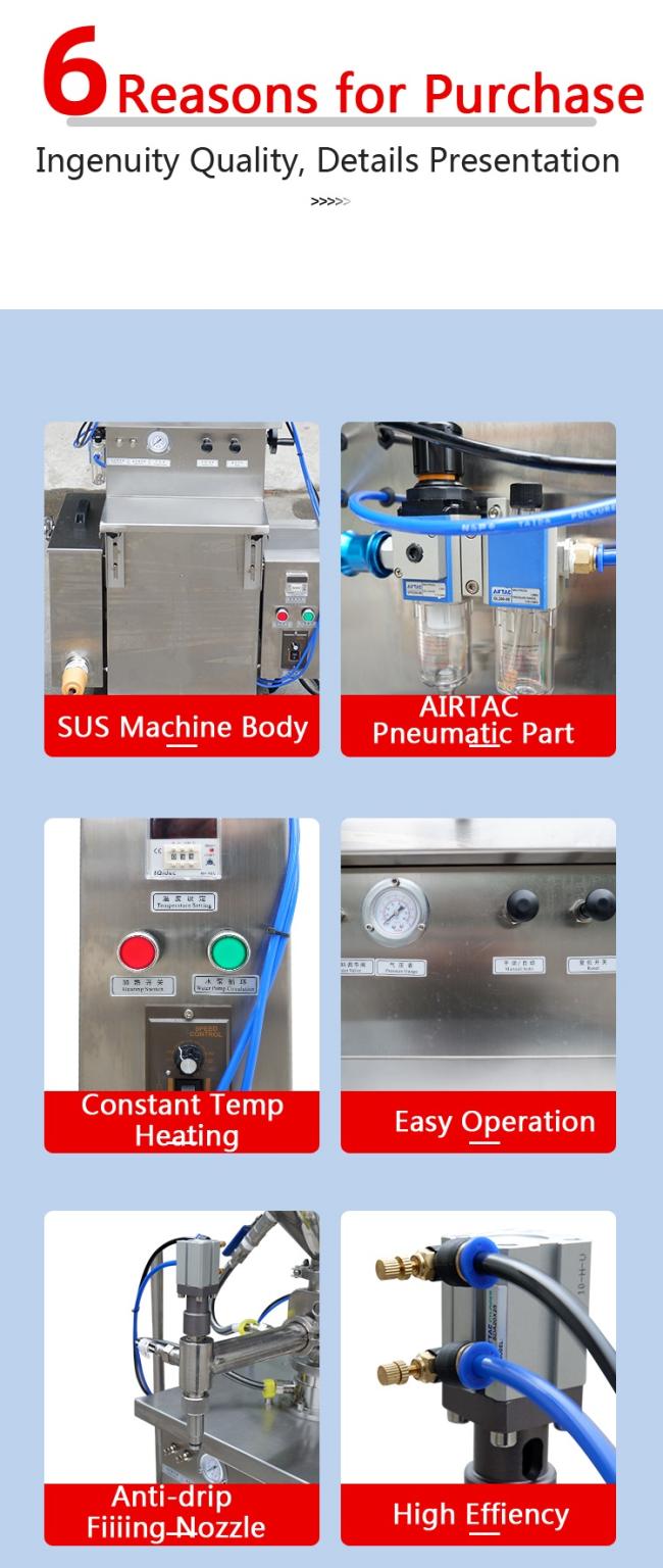 Paste Filler With Heater And Mixer Small Manufacturing Peanut Butter Lipstick Filling Machine