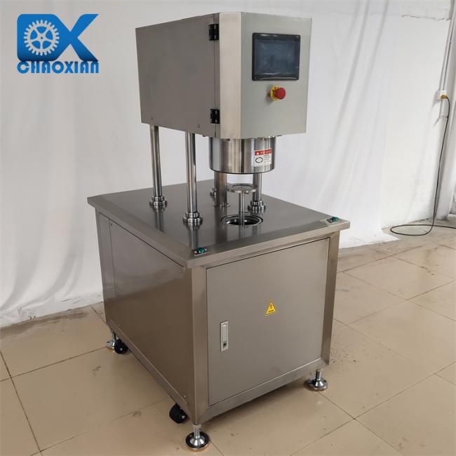 Coffee Powder Food Canned Tuna Packing Machines Nitrogen Semi Automatic Vacuum Can Lid Bottle Sealer