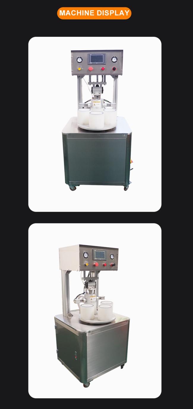 Manual Rotary Four Heads PET Bottle Twist Off Lug Vacuum Capping Machine Cap Retorquer Machine